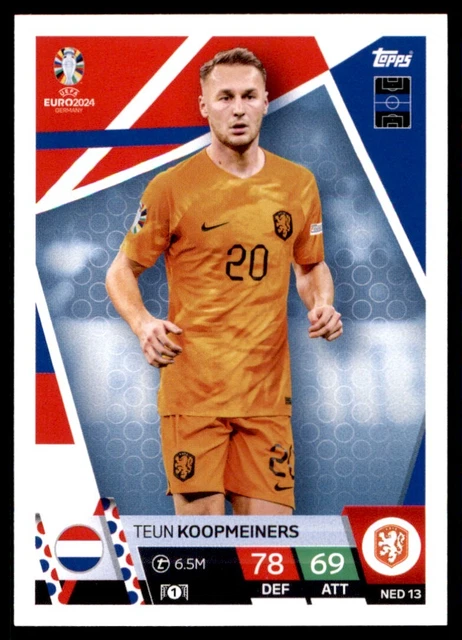 TOPPS MATCH ATTAX Euro 2024 - Teun Koopmeiners Pays-Bas Carte de Base N ...