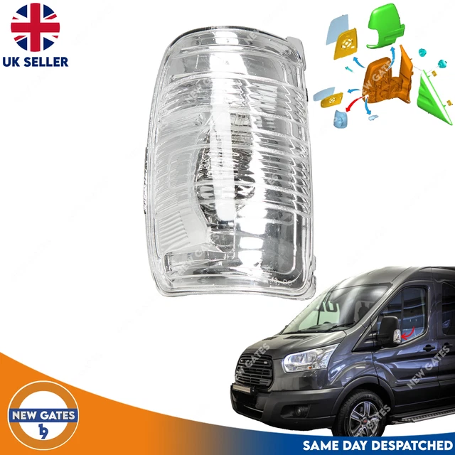 FOR FORD TRANSIT Mk8 Wing Mirror Indicator Lens Clear Left Side N/S ...