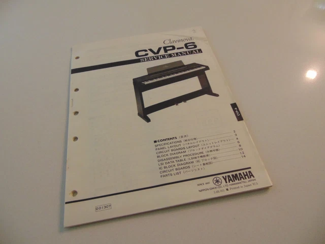 YAMAHA CLAVINOVA DIGITAL Piano CVP-6 Service Repair Shop Manual ...