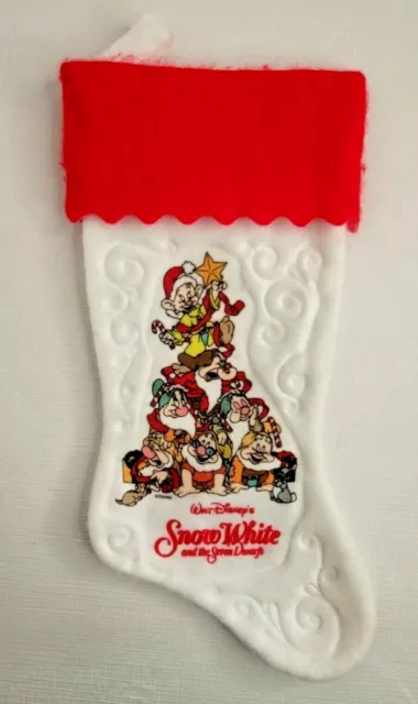 Walt Disney Snow White Christmas Stocking Seven Dwarfs Dopey Sleepy Doc