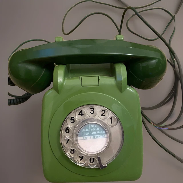 VINTAGE GPO 706F Rotary Dial Telephone Two Tone Green 1971 Not Tested £ ...