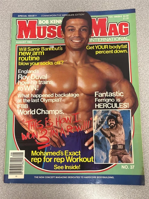 MUSCLEMAG BODYBUILDING MUSCLE magazine LOU FERRIGNO & MOHAMED MAKKAWY 8 ...