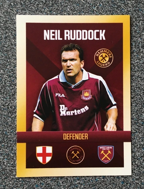 NEIL &RAZOR& RUDDOCK Hammer Collectables legend Trading Card West Ham ...