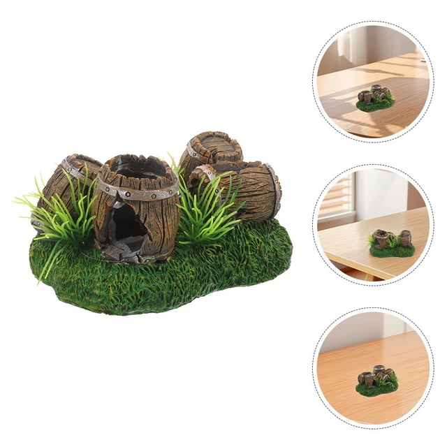 FISH BROKEN BARREL Decor Resin Betta Fish Tank Accessories Ornaments ...