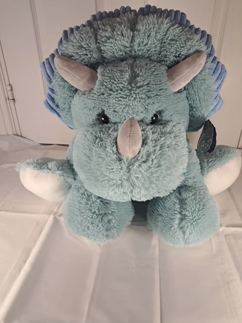 LARGE CARD FACTORY With Snuggles Blue Triceratops Dinosaur Soft Plush ...
