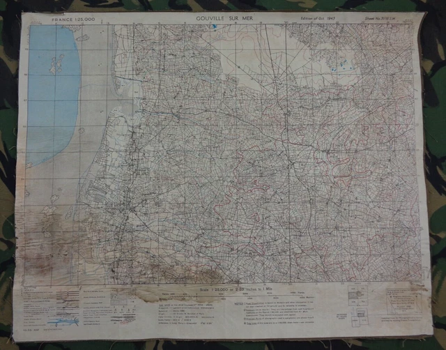 WW2 NORMANDY MAP "GOUVILLE SUR MER" (WEST COAST of the COTENTIN ...