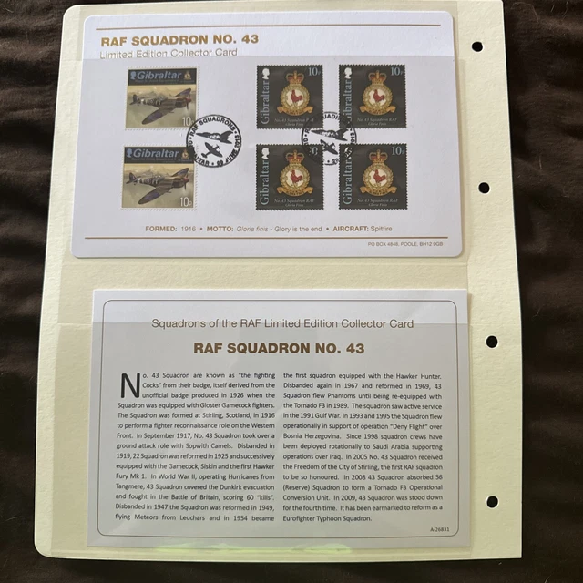 SQUADRON OF THE RAF limited edition collector card number 43 £9.99 ...