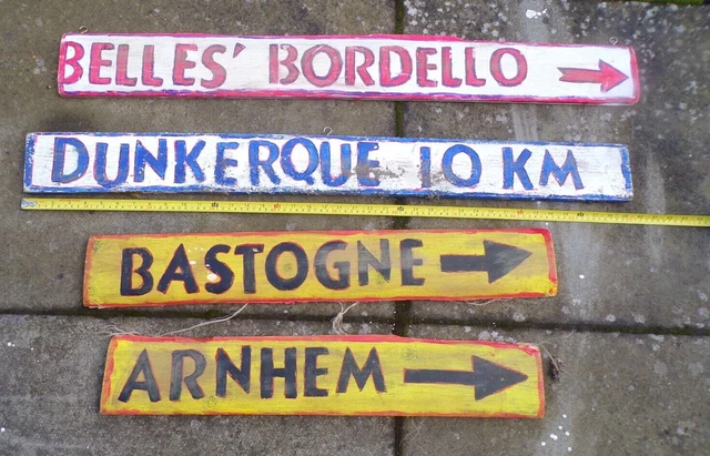REPRO WW2 ROAD Signs Willys Jeep Ford Gpw Arnhem Bastogne Dunkerque £34 ...