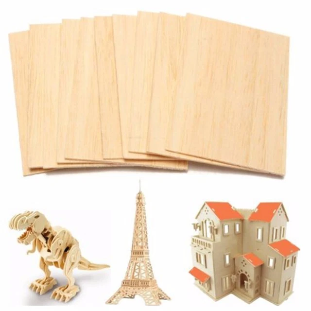 10PCS WOODEN PLATE Model Balsa Wood Sheets DIY House Ship Aircraft ...