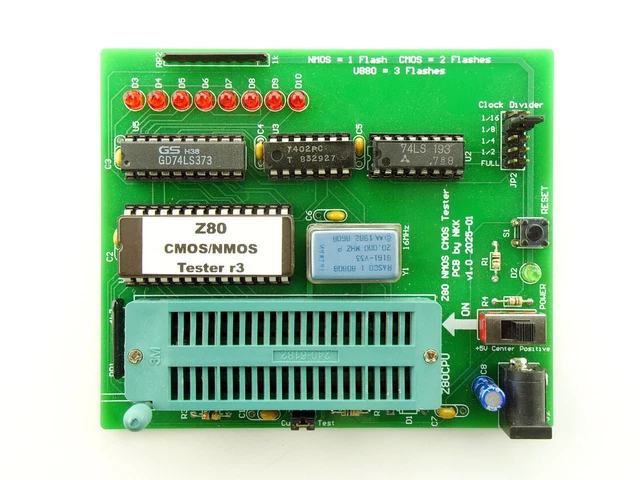 Z80 CPU TESTER, CMOS NMOS Variants Checking, Green solder mask, 20MHz ...