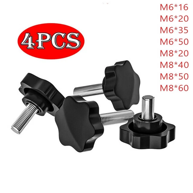 NUT THREADED STAR Knobs Grips Thumb Screw Carbon Steel Star Shaped Head ...