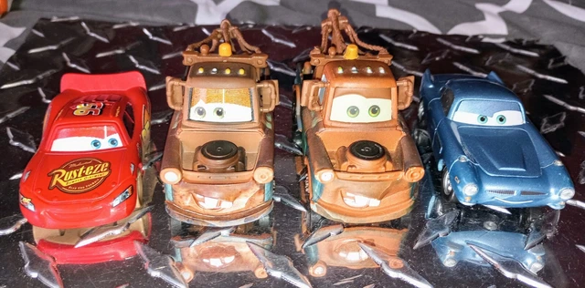 DISNEY PIXAR CARS Tow Mater Rust eze McFinn Lot X 4 Lenticular Metal ...