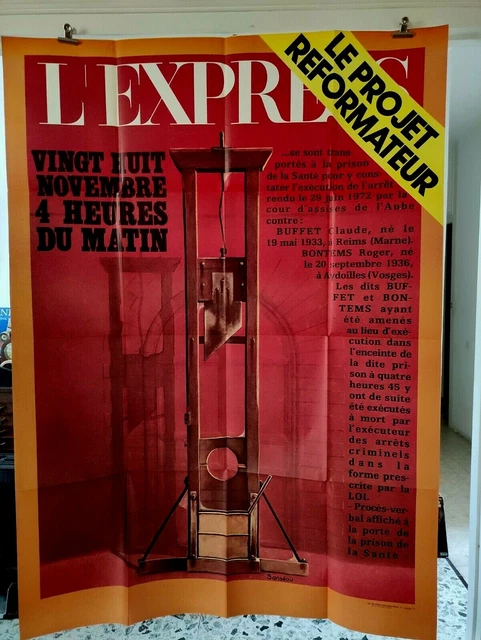AFFICHE ORIGINALE - Magazine l'EXPRESS - GUILLOTINE EUR 60,00 - PicClick FR