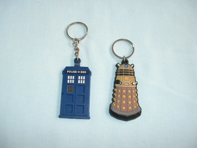 DOCTOR WHO DALEK & TARDIS Soft Rubber Keyrings Key Chains (BBC SHOW/DR ...