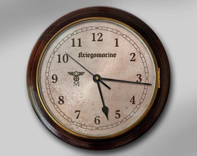 AUTHENTIC RE-CREATION OF a WW2 German Wardroom Kriegsmarine Wall Clock ...