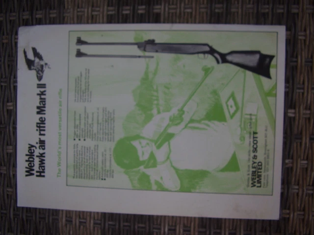 WEBLEY HAWK MK2 air rifle ORIGINAL ADVERT LEAFLET WITH PARTS LIST £7.50 ...