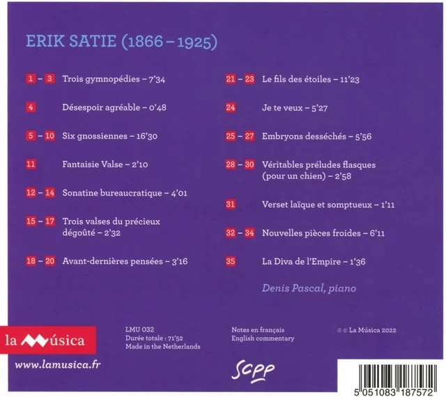 ERIK SATIE GYMNOPEDIES-GNOSSIENNES (CD) EUR 38,90 - PicClick FR