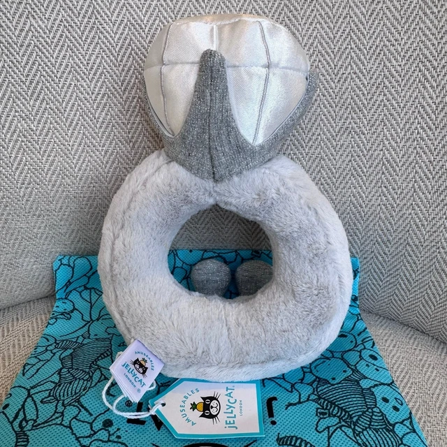 JELLYCAT AMUSEABLES DIAMOND Ring Plush - Brand New with Tags Dust Bag ...