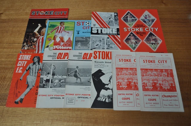 STOKE CITY FOOTBALL programmes, 1963-80, bundle, 10 in all £7.55 ...
