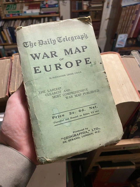 1914 THE DAILY Telegraph WAR MAP OF EUROPE Alexander Gross WWI ...