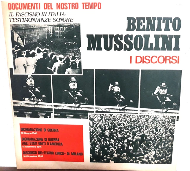 BENITO MUSSOLINI - I Discorsi Vol.6; Documenti del Nostro Tempo EUR 5 ...