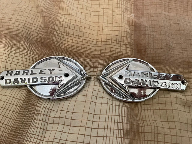 HARLEY DAVIDSON PANHEAD original gas fuel tank 1957 emblem badge oem ...