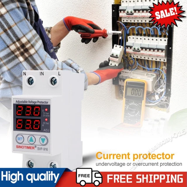 SVP-916 ADJUSTABLE VOLTAGE Surge Protector Limit Current Protection ...