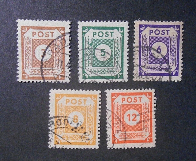 GERMANY GERMANIA BIZONE REICH DRESDA 1945 SASSONIA ,CIFRA 5 V.Cpl set ...