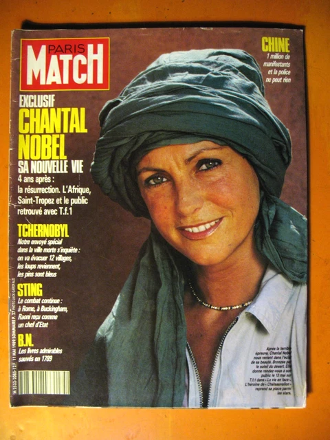 PARIS MATCH N° 2085 du 11/05/1989- Chantal Nobel. Tchernobyl. Sting ...