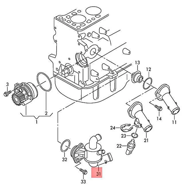 NEW VW COOLANT Regulator Housing With Thermostat 2X012111B Original £92 ...