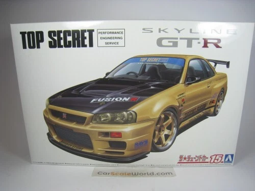 TOP SECRET NISSAN Skyline Gt-R R34 Fusion R 1/24 Aoshima (Kit Assembly ...