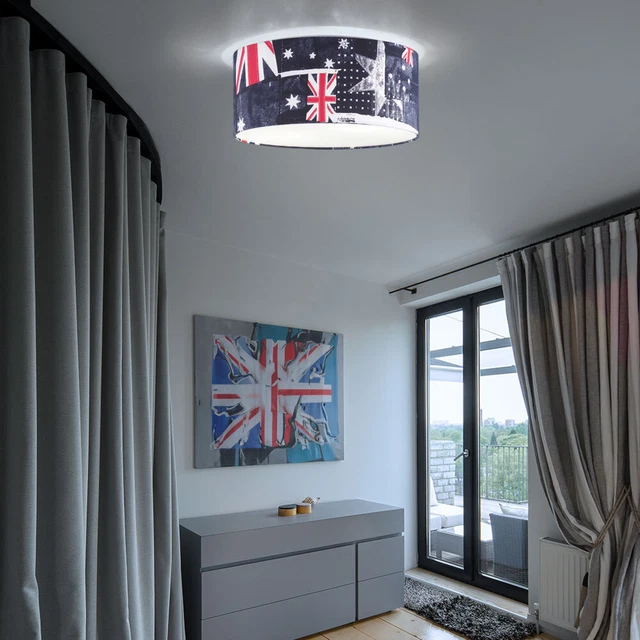 DECKENLEUCHTE DECKENLAMPE WOHNZIMMERLEUCHTE Flagge Union Jack England ...