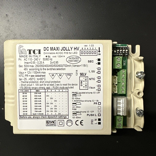 TCI DC MAXI jolly HV, LED Vorschaltgerät, dimmbar 50W, 250-700mA EUR 22 ...