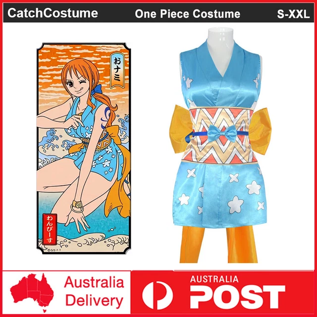 ANIME ONE PIECE Nami Cosplay Costume Womens Japan Kimono Halloween ...