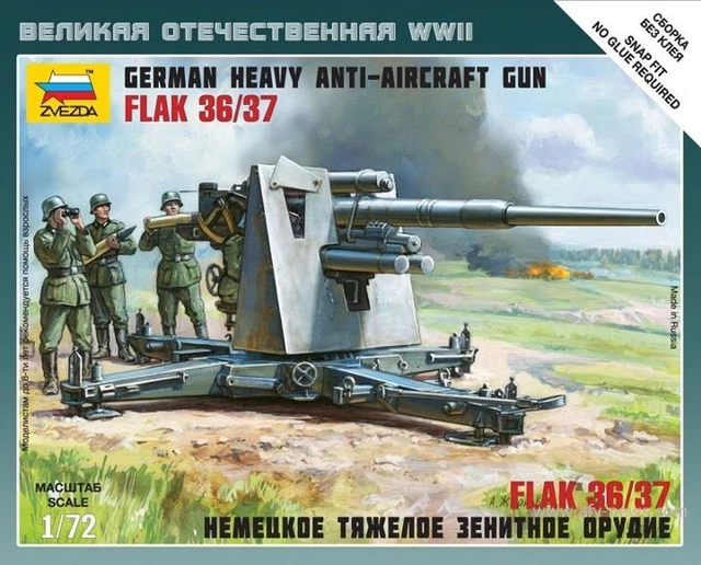 MINIATURE SOLDATS MODEL Kit Modélisme Dioramas Zvezda German 88 MM Flak ...