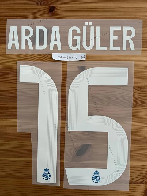2025-2026 LA LIGA Real Madrid 3rd Away ARDA GULER #15 Name Number Set £ ...