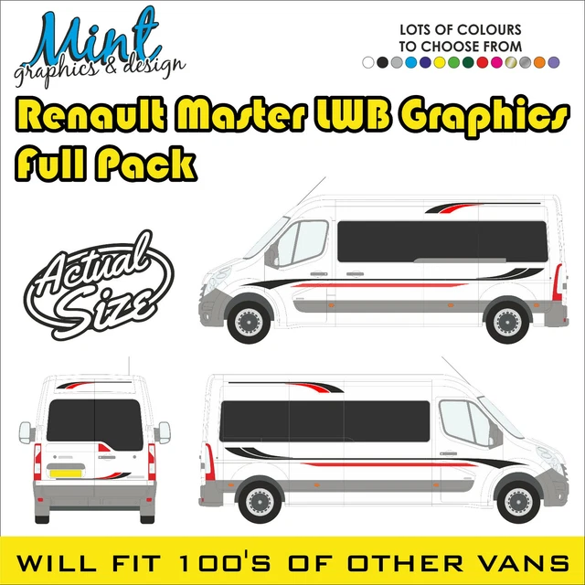 LWB RENAULT MASTER L3 Motorhome Camper Decals Stickers Van Graphics NO ...