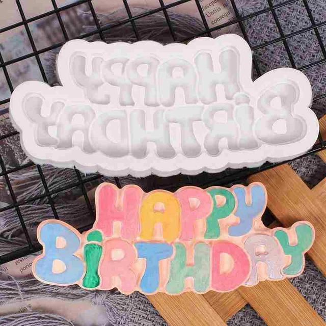 HAPPY BIRTHDAY SILICONE Fondant Cake Topper Mold Mould Chocolate Candy