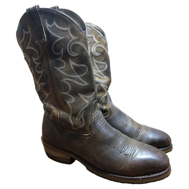 DOUBLE H MENS 9.5 D Gel Ice Steel Toe Work Western Boots Brown DH1592 ...