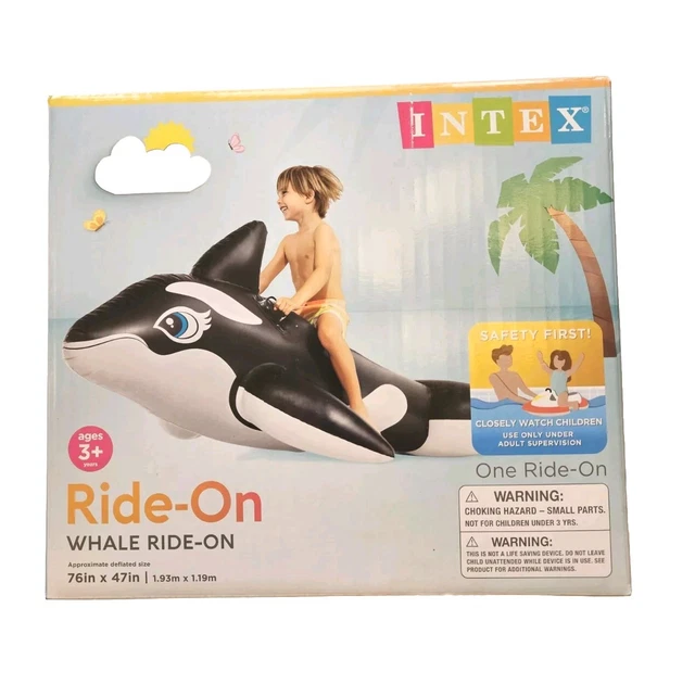 INTEX INFLATABLE RIDE On ORCA KILLER WHALE Swimming Pool Float Toy 76 ...