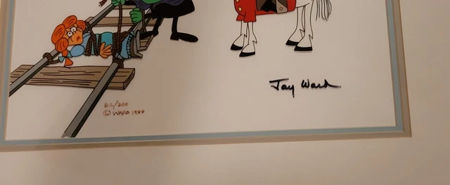 JAY WARD SIGNED Animation Art Cel Nell On Tracks Rare Rocky ...