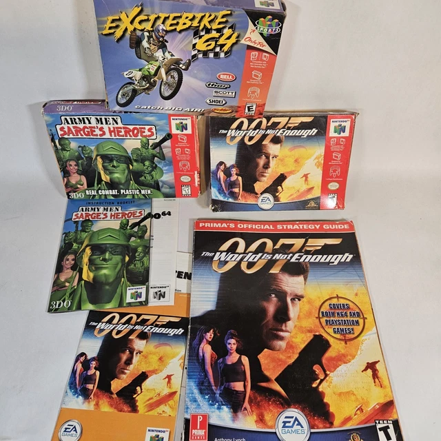 WORLD IS NOT Enough Nintendo 64 Box & Manuel uniquement Excitebike N64 ...