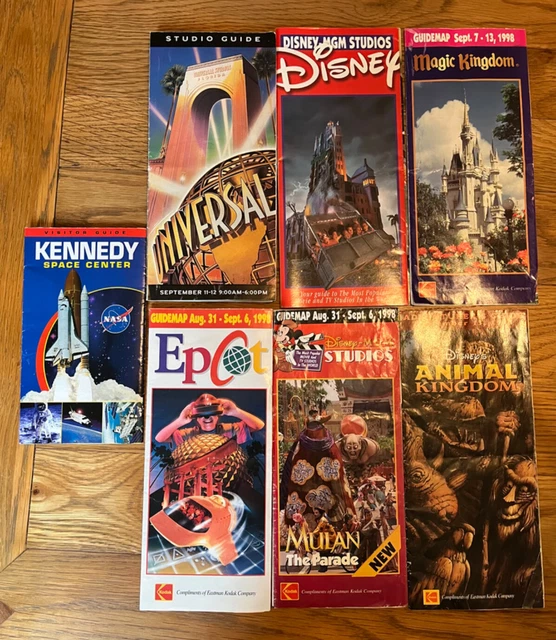 DISNEY ORLANDO MEMORABILIA - Studio Guides & Map Sept 1998 + Universal ...