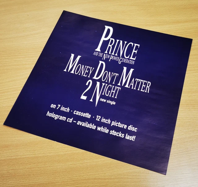 PRINCE DISPLAY POSTER UK 1992 Promo Money Don't Matter 'In-Store ...