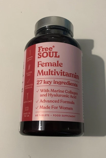 FREE SOUL FEMALE Multivitamin with Marine Collagen and Hyaluronic Acid ...