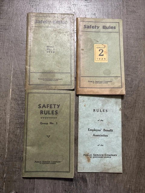 PUBLIC SERVICE COMPANY of Northern Illinois Safety Rules Book Lot of 4 ...