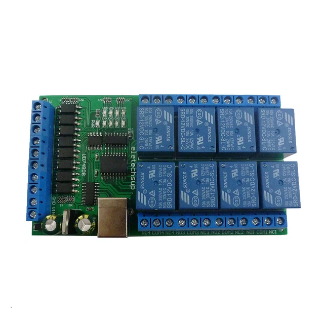 UD74B08 8 CHANNEL I/O MultiFunction USB Relay COM Serial Port UART ...