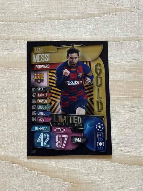 MATCH ATTAX 2019/20 19/20 Lionel Messi Gold Limited Edition No Le5G £5. ...