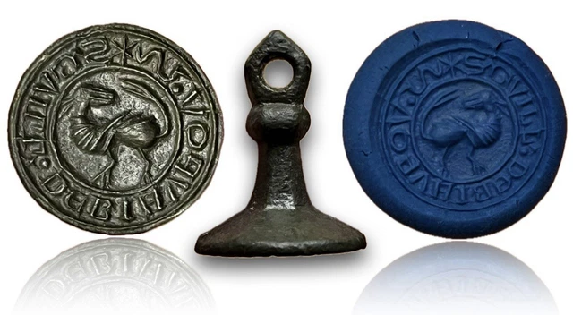 MATRICE DE SCEAUX médiéval en bronze 14-15e médiéval belle patine seal ...