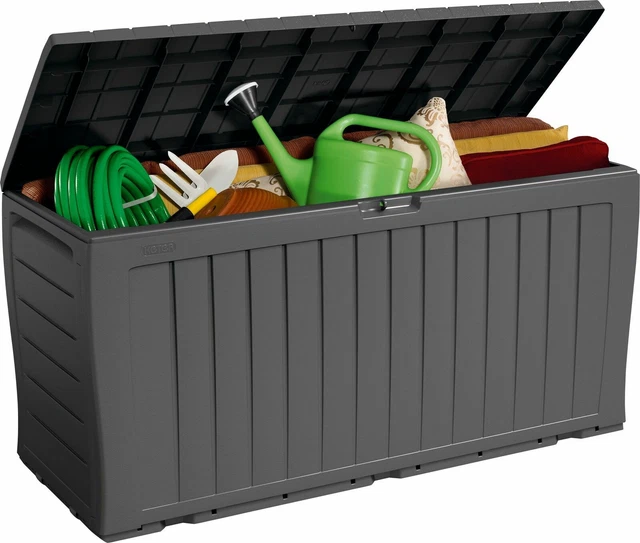 KETER MARVEL PLUS 270L Garden Storage Box - Grey £49.99 - PicClick UK